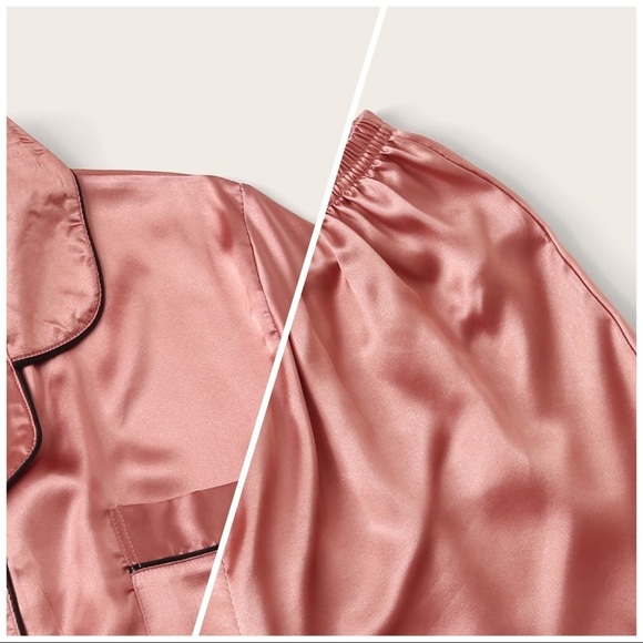 Boutique | Intimates & Sleepwear | New Pink Satin Silklike Pajama Set ...